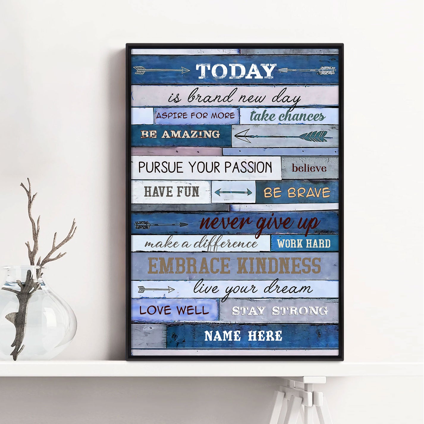 Personalized Inspirational Poster & Canvas, Today Is A Brand New Day