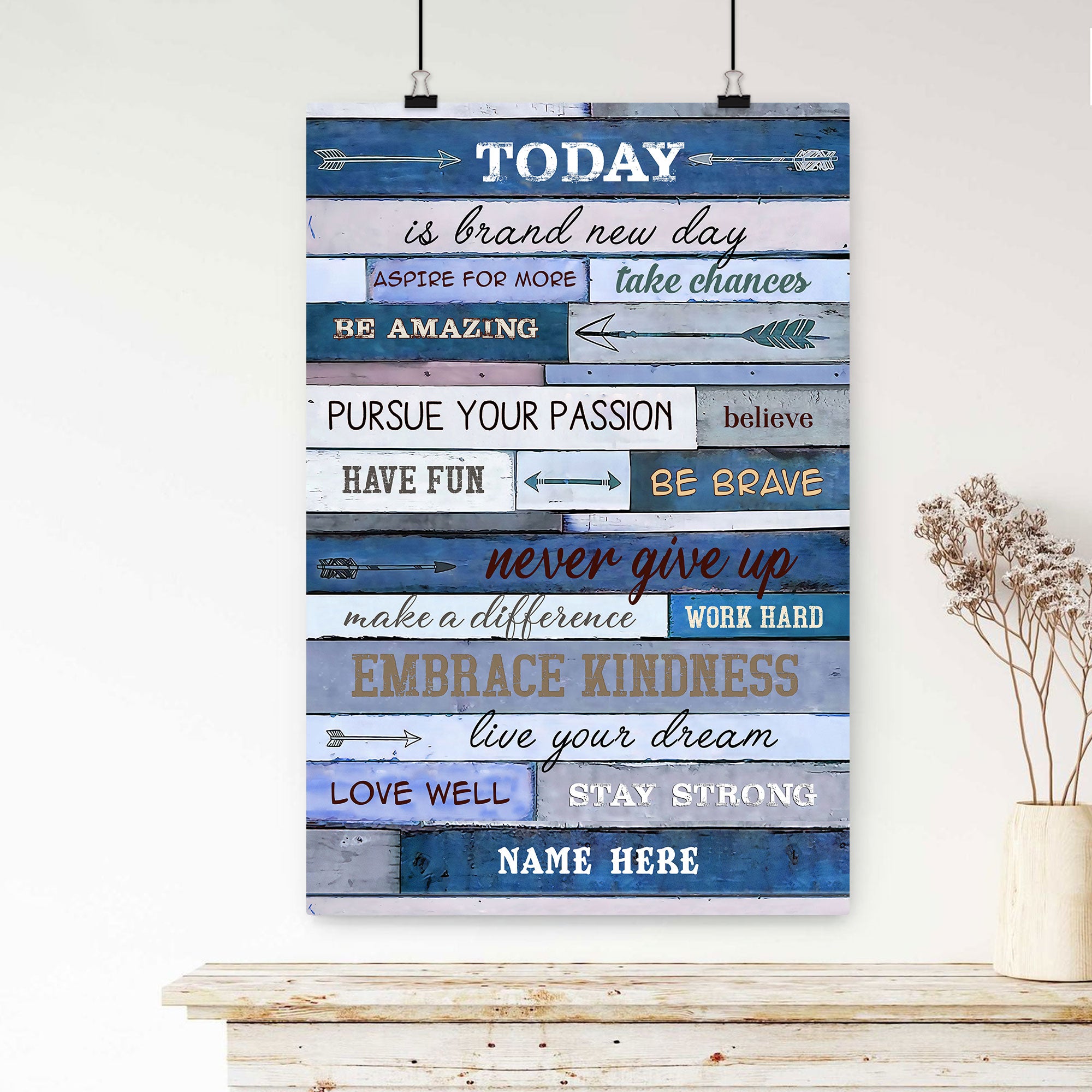 Personalized Inspirational Poster & Canvas, Today Is A Brand New Day