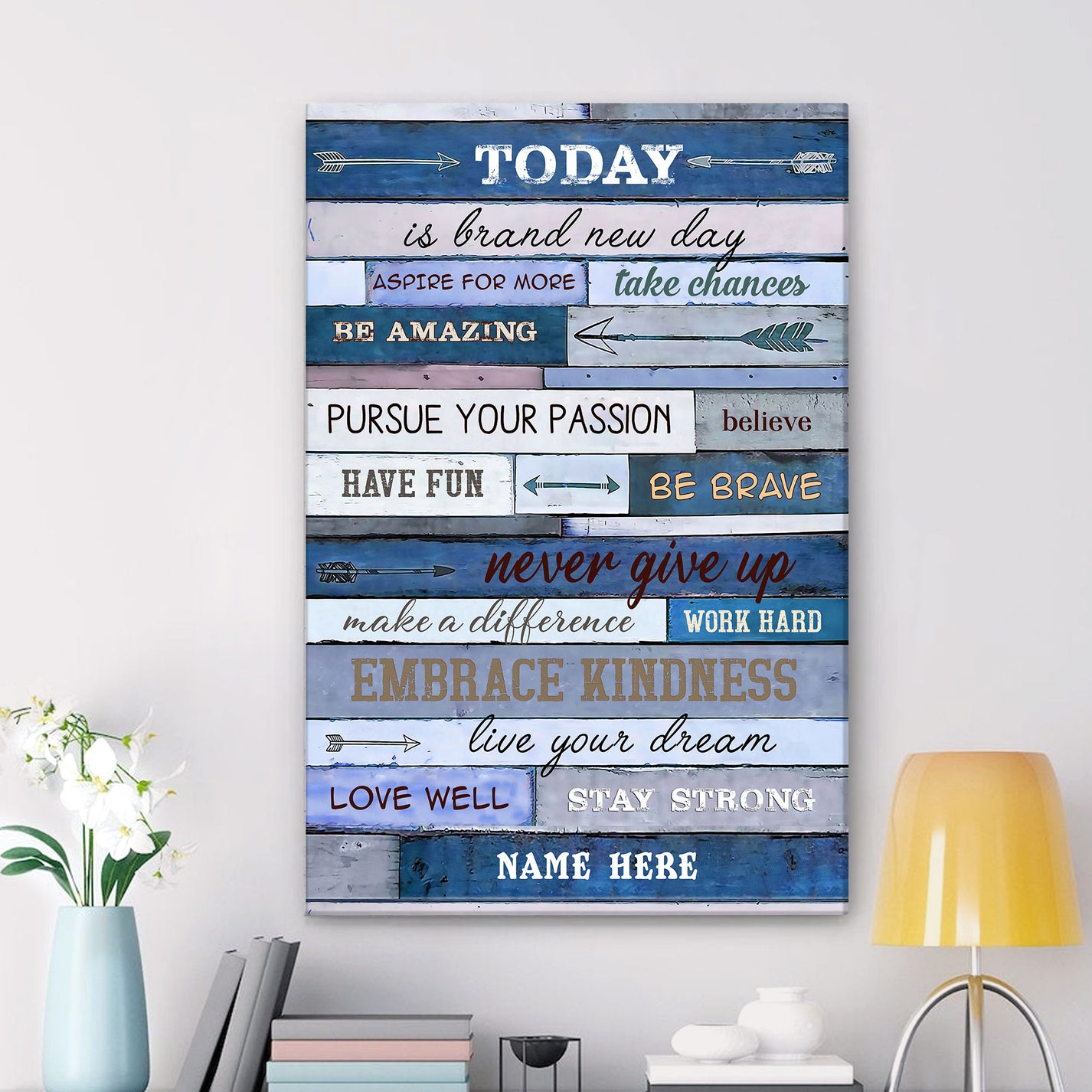 Personalized Inspirational Poster & Canvas, Today Is A Brand New Day