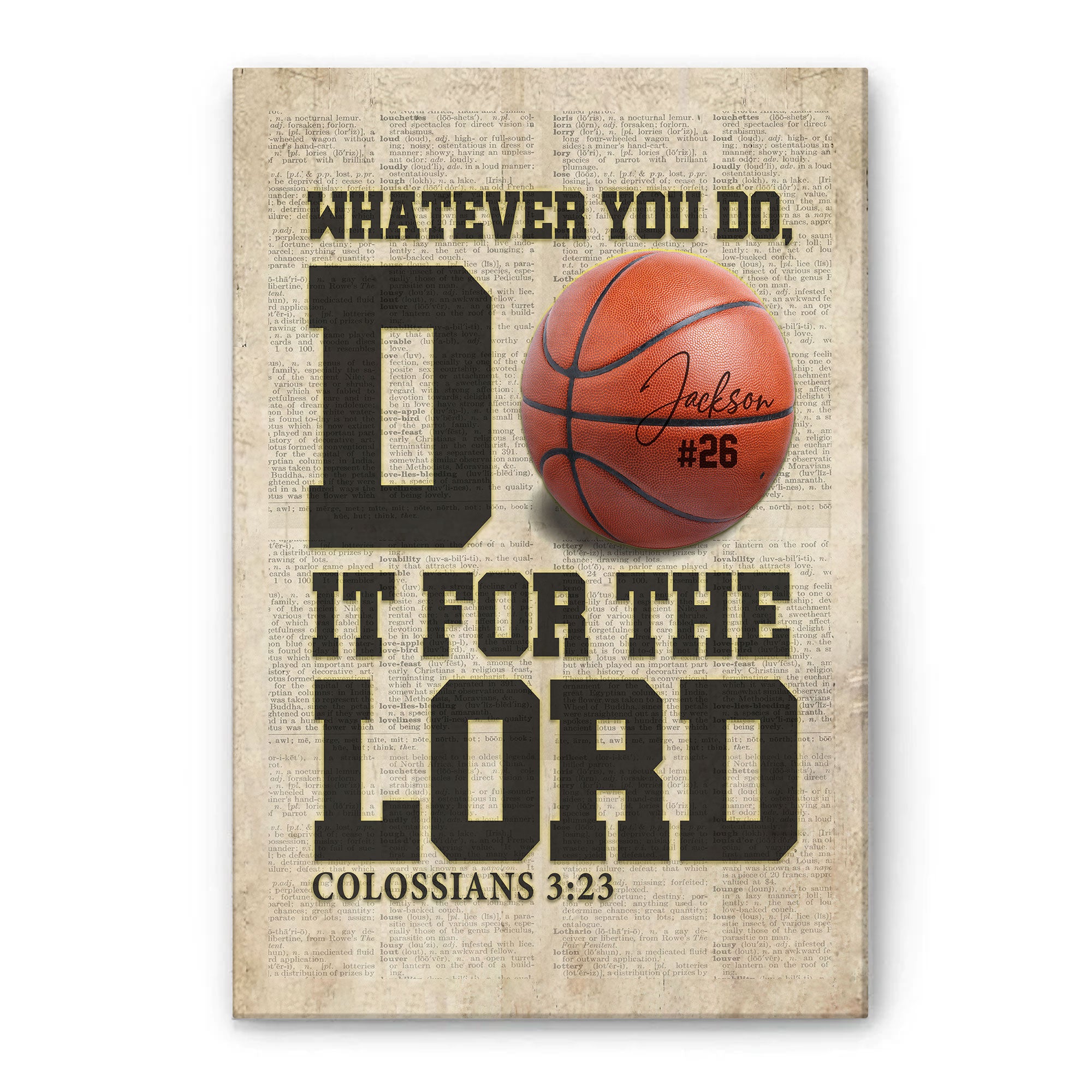 Personalized Basketball Poster & Canvas, Whatever You Do, Do It For th