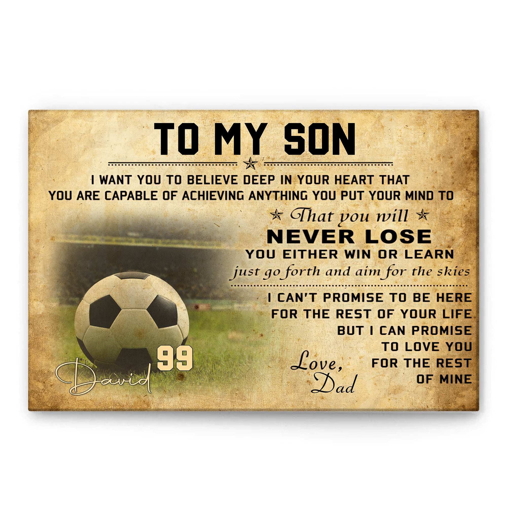 Father Son Football Quotes Personalized Football Gift For Son, Custom