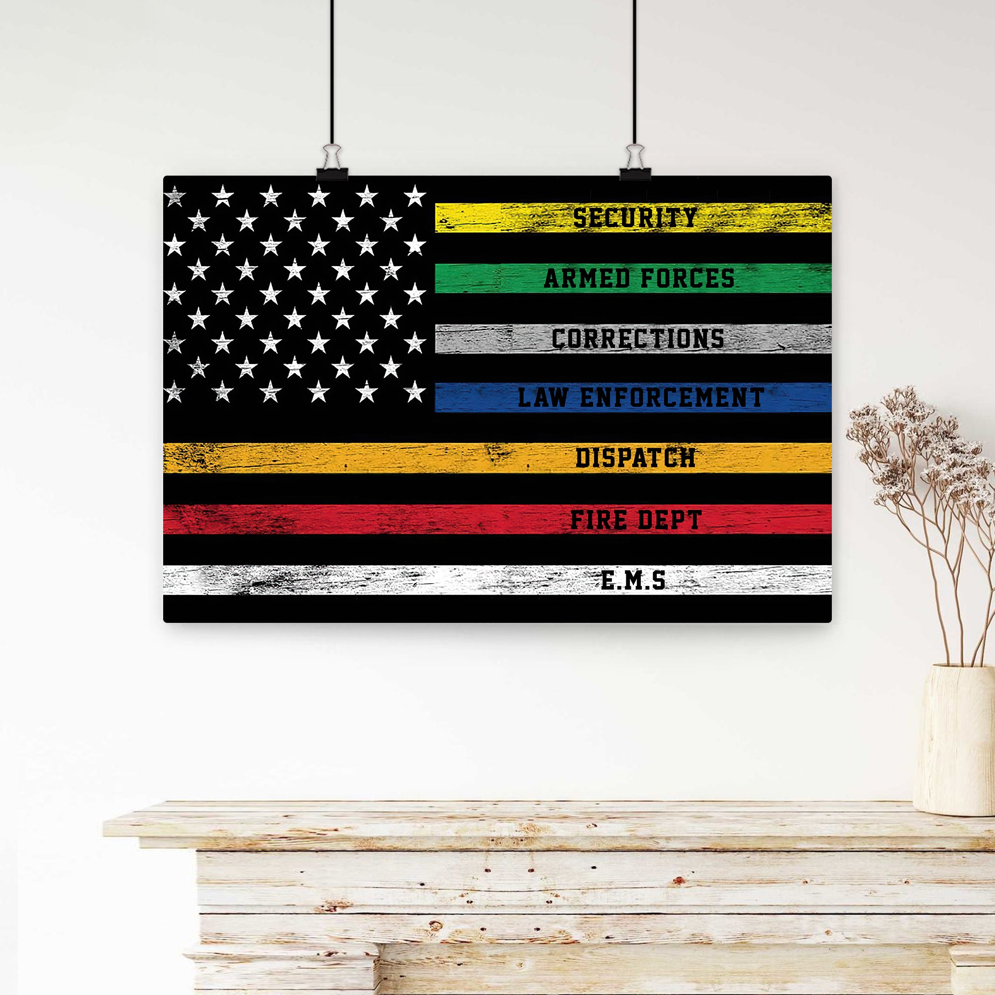 American Poster & Canvas, EMT/EMS Military Police Firefighters Dispatc