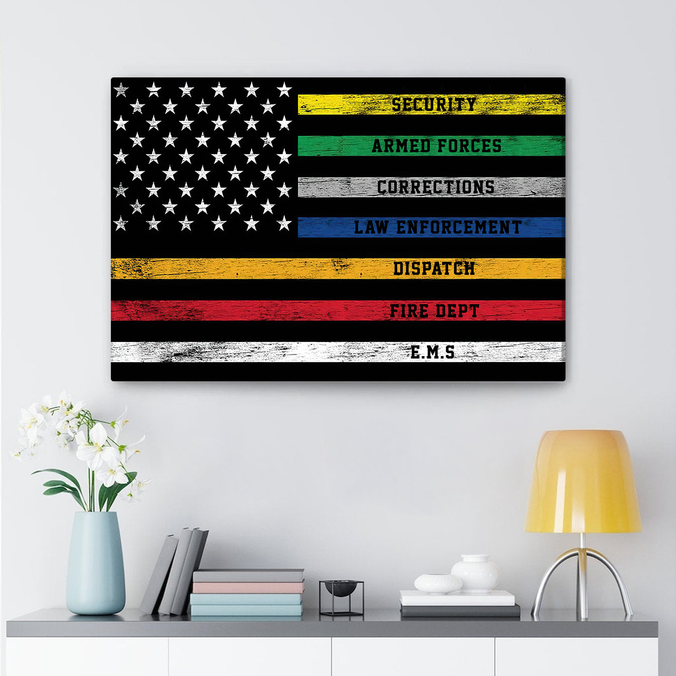 American Poster & Canvas, EMT/EMS Military Police Firefighters Dispatc