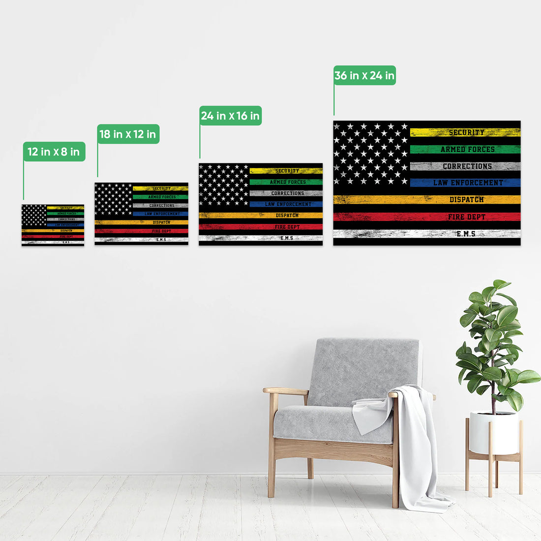 American Poster & Canvas, EMT/EMS Military Police Firefighters Dispatc