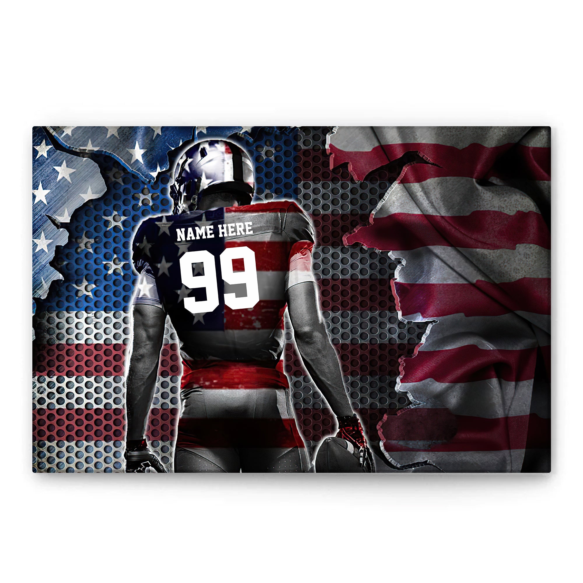 Personalized Football Poster & Canvas, Football Player And American Fl