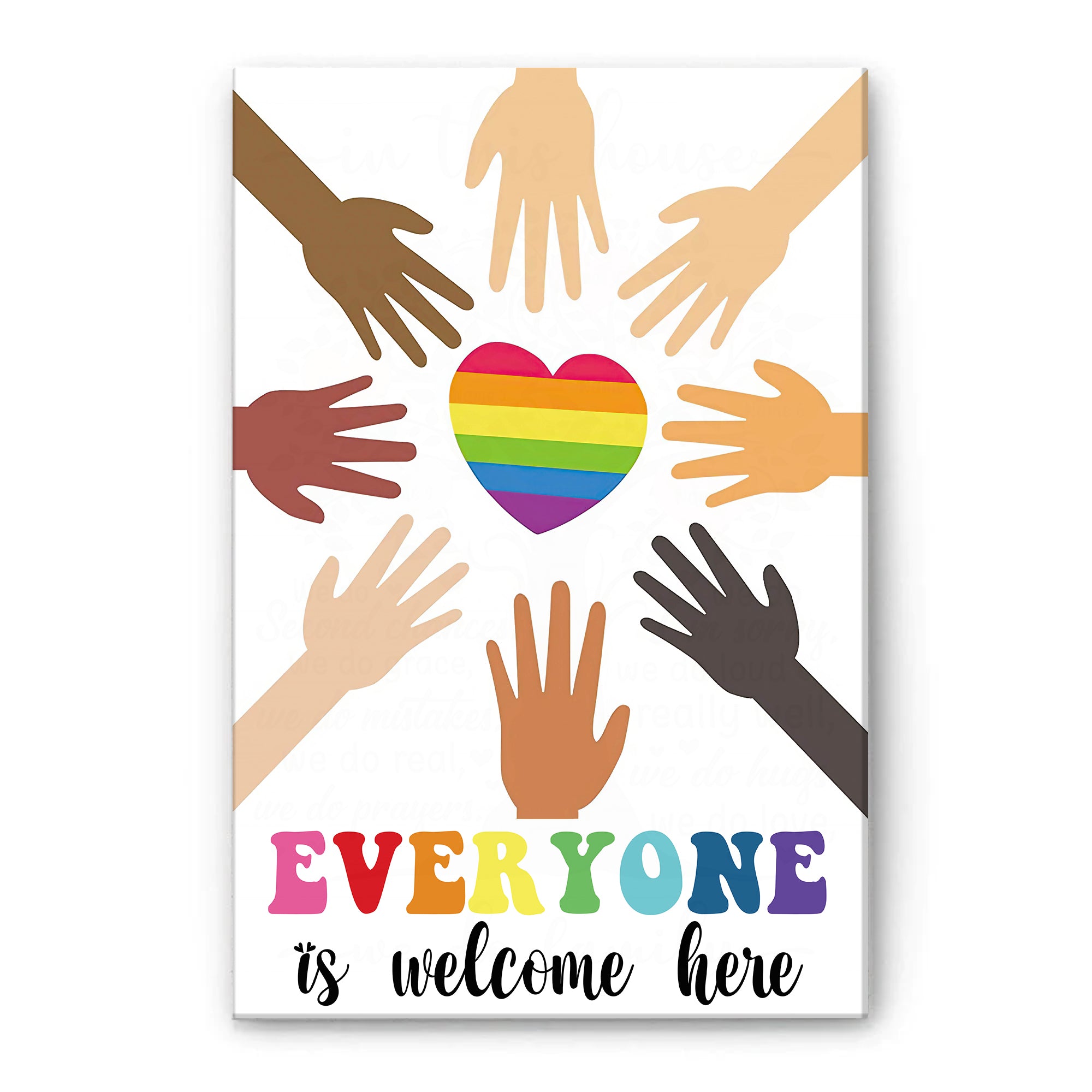 Social Equality Poster & Canvas, Everyone is Welcome Here - Diversity