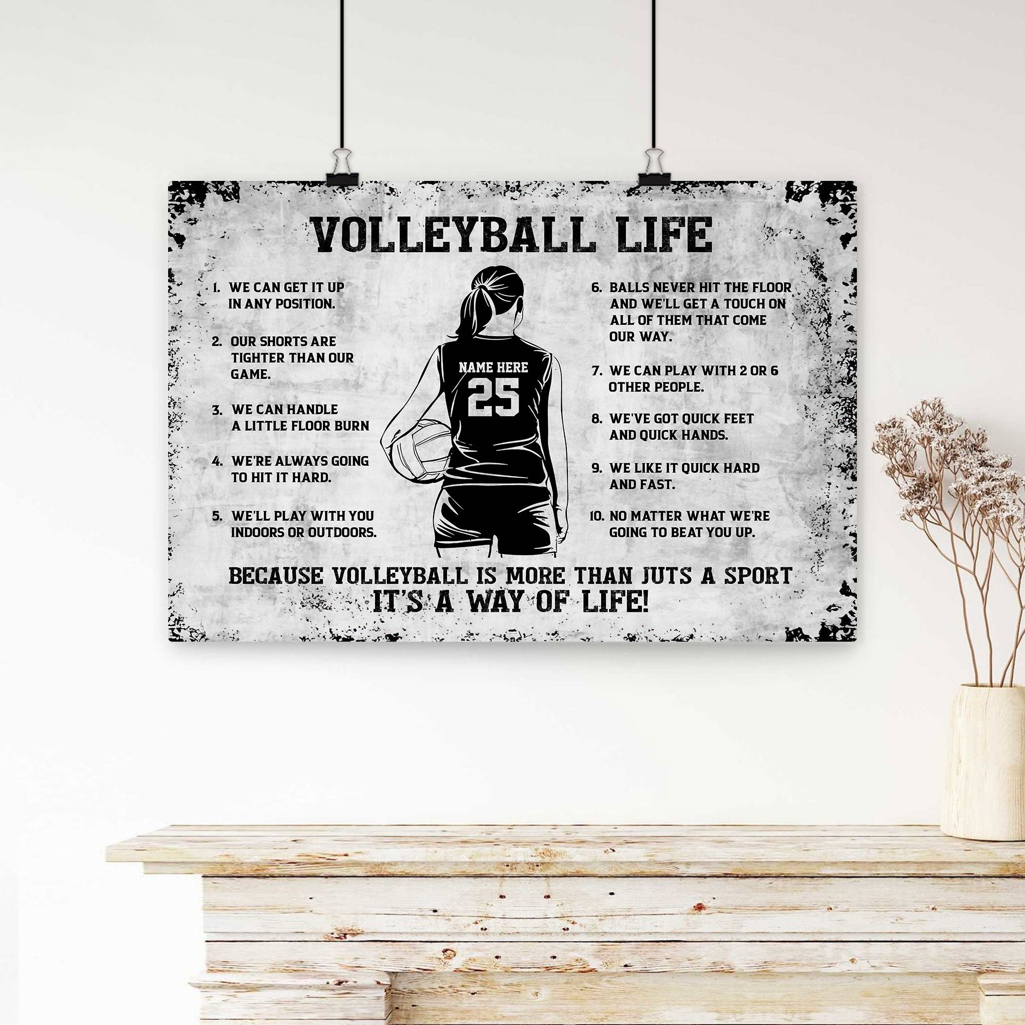 Personalized Volleyball Poster & Canvas, Volleyball Life - Inspiration