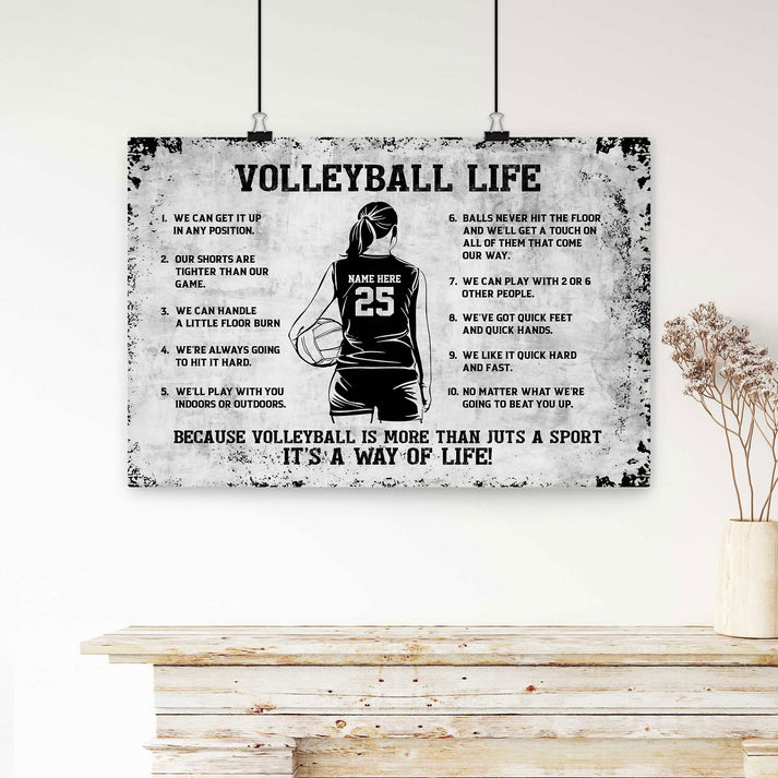 Personalized Volleyball Poster & Canvas, Volleyball Life - Inspiration