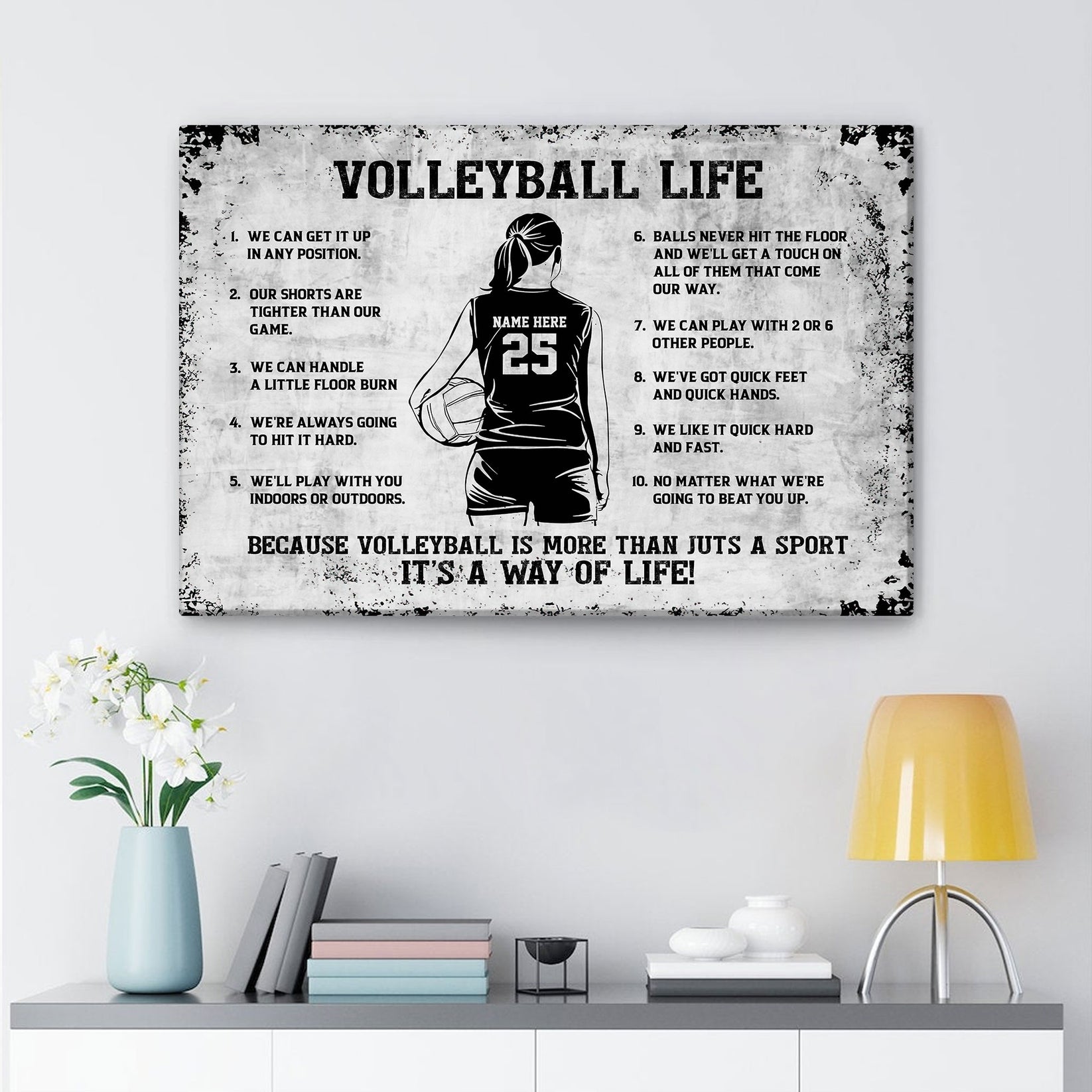 Personalized Volleyball Poster & Canvas, Volleyball Life - Inspiration