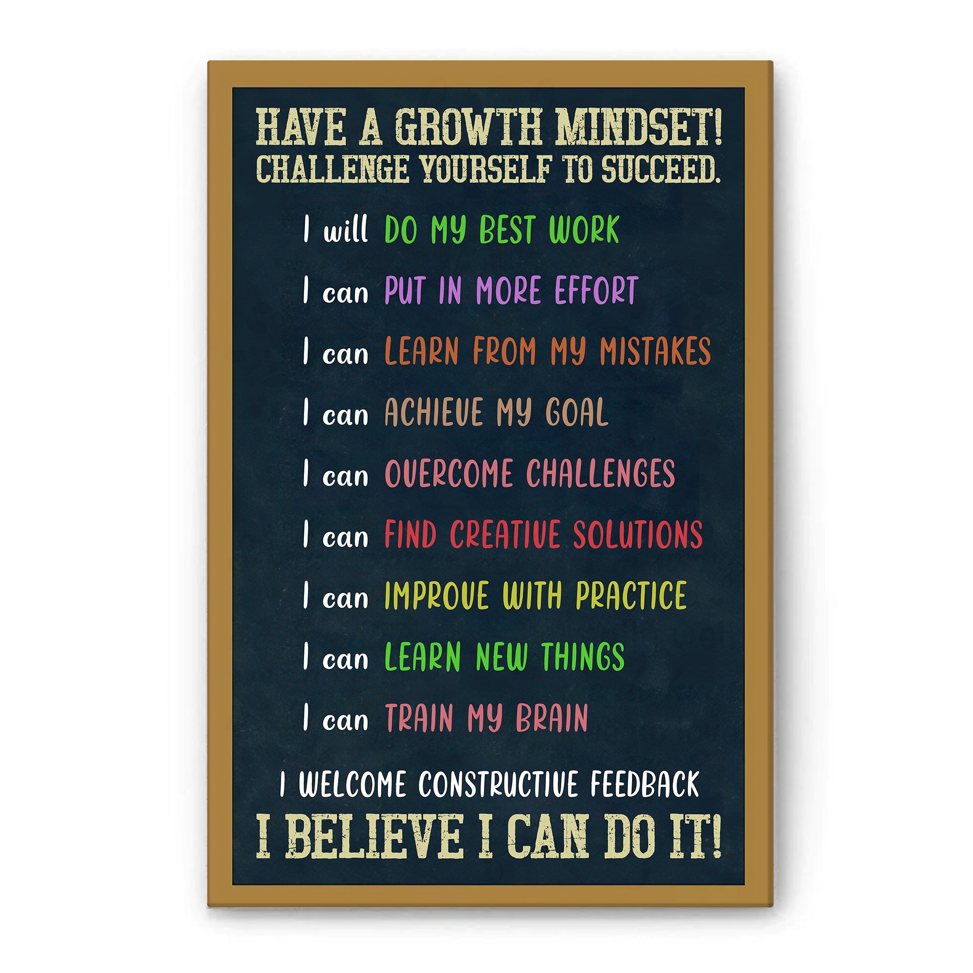 Teacher Poster & Canvas, Have A Growth Mindset - Student Welcome Learn