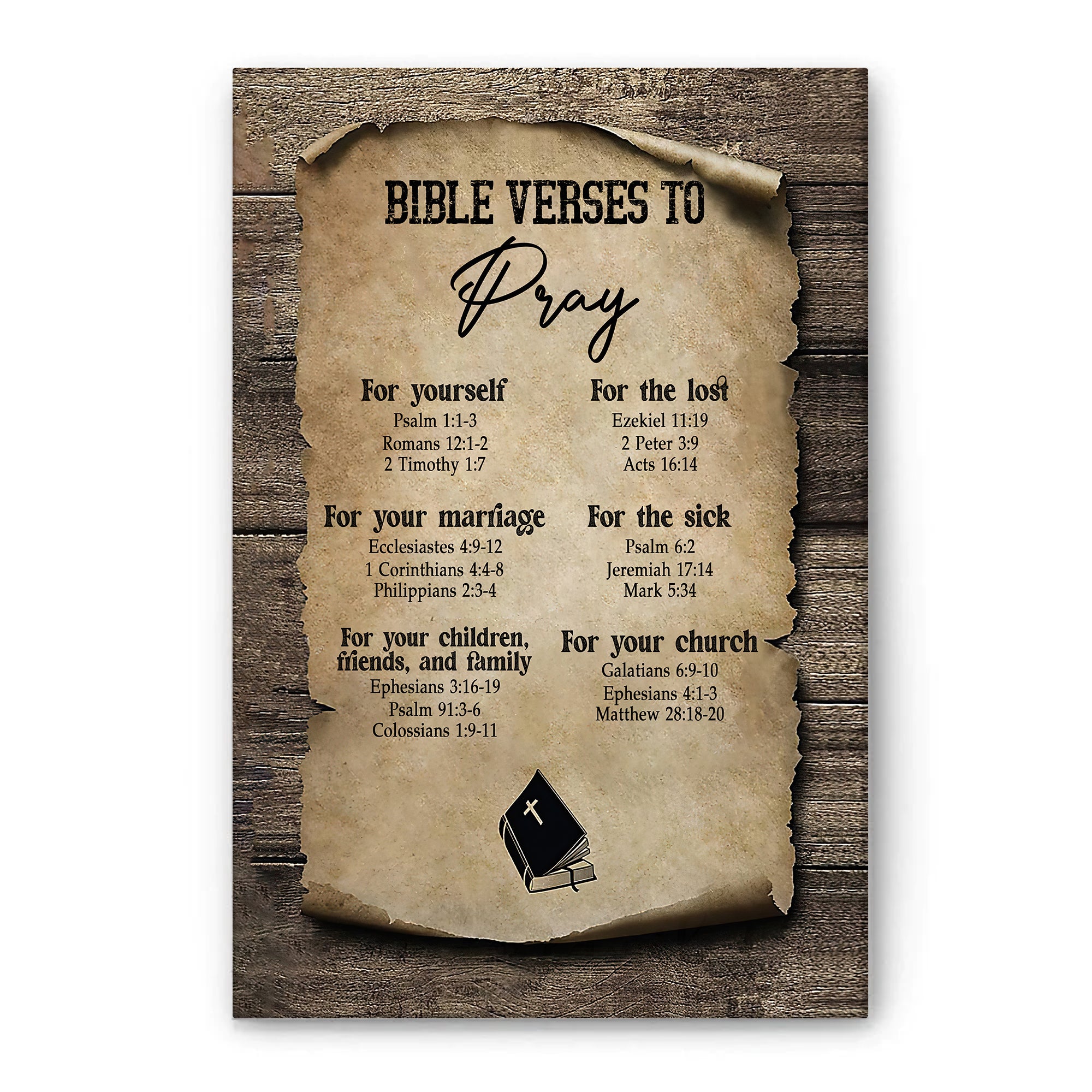 Jesus Poster & Canvas, Bible Verses To Pray - Catholic Christian God W