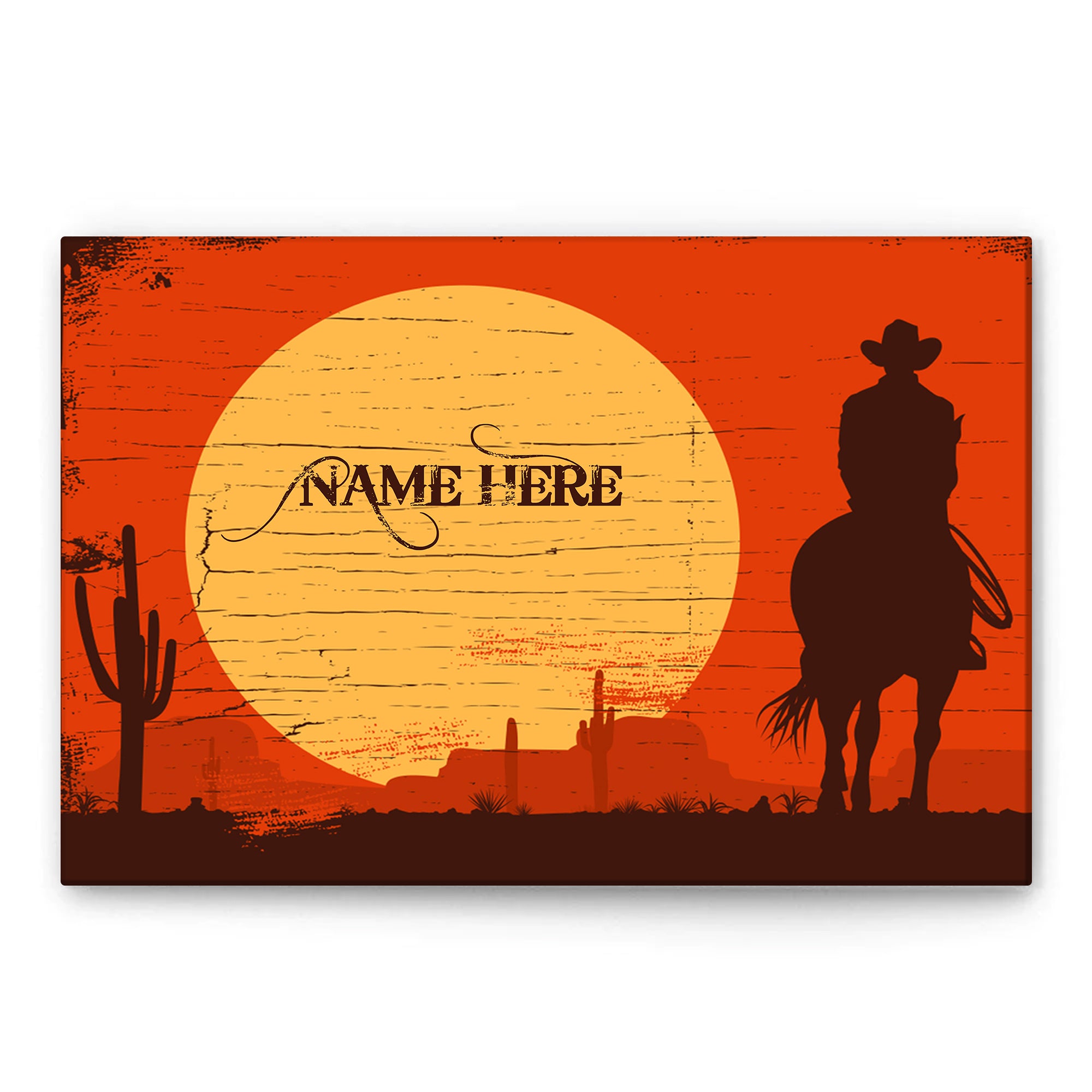 Personalized Cowboy Poster & Canvas, Rodeo Horse Riding Wall Art, Cust