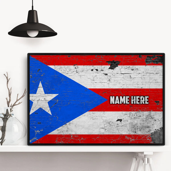 Personalized Puerto Rico Poster & Canvas, Puerto Rico Flag Wall Art, C ...