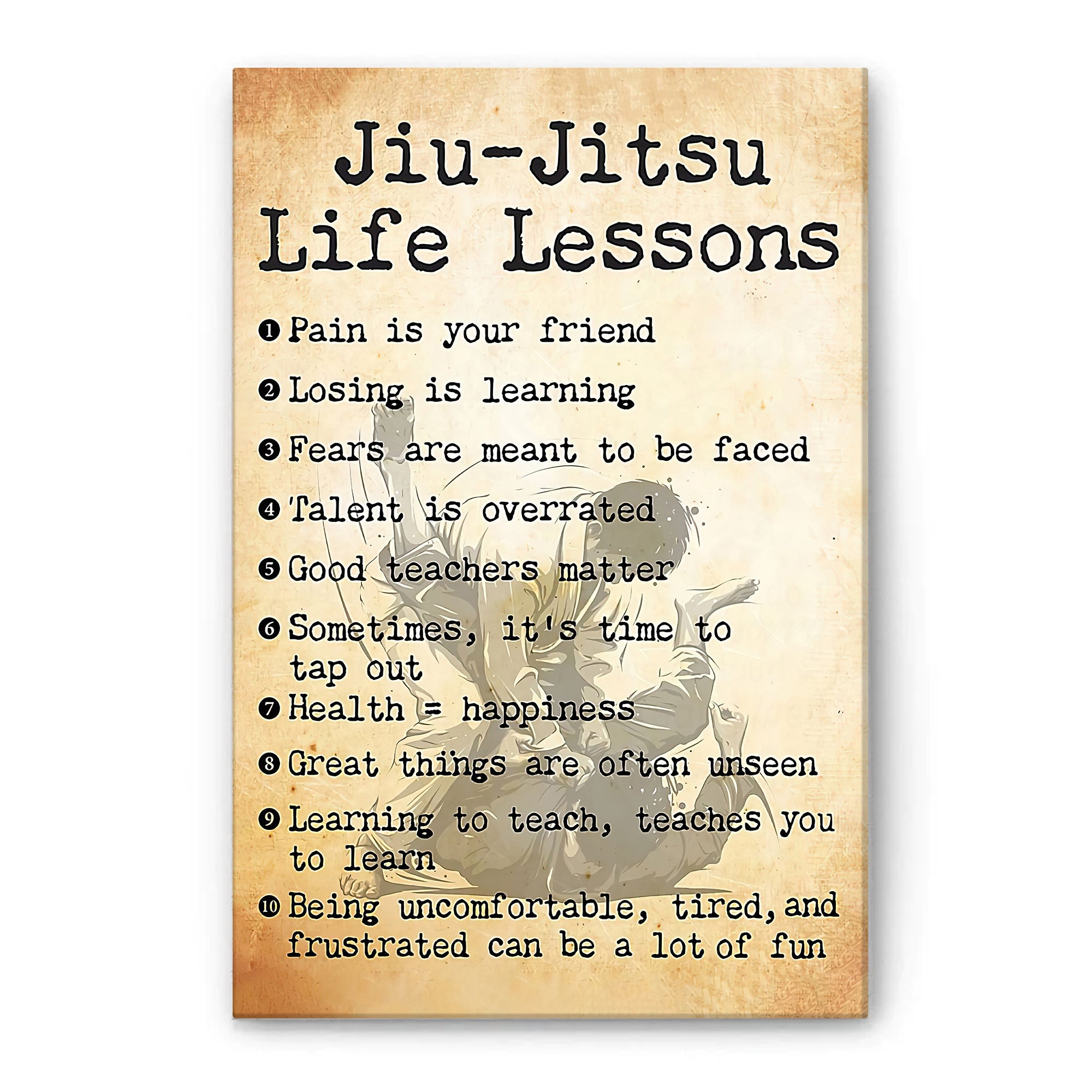 Jiu-Jitsu Poster & Canvas, Jiu-Jitsu Life Lessons Inspirational Quote