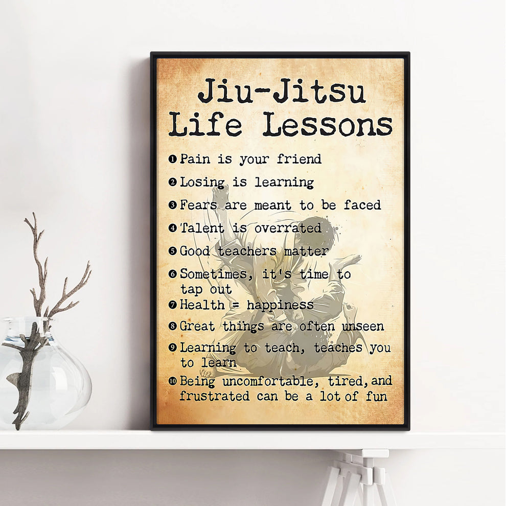 Jiu-Jitsu Poster & Canvas, Jiu-Jitsu Life Lessons Inspirational Quote
