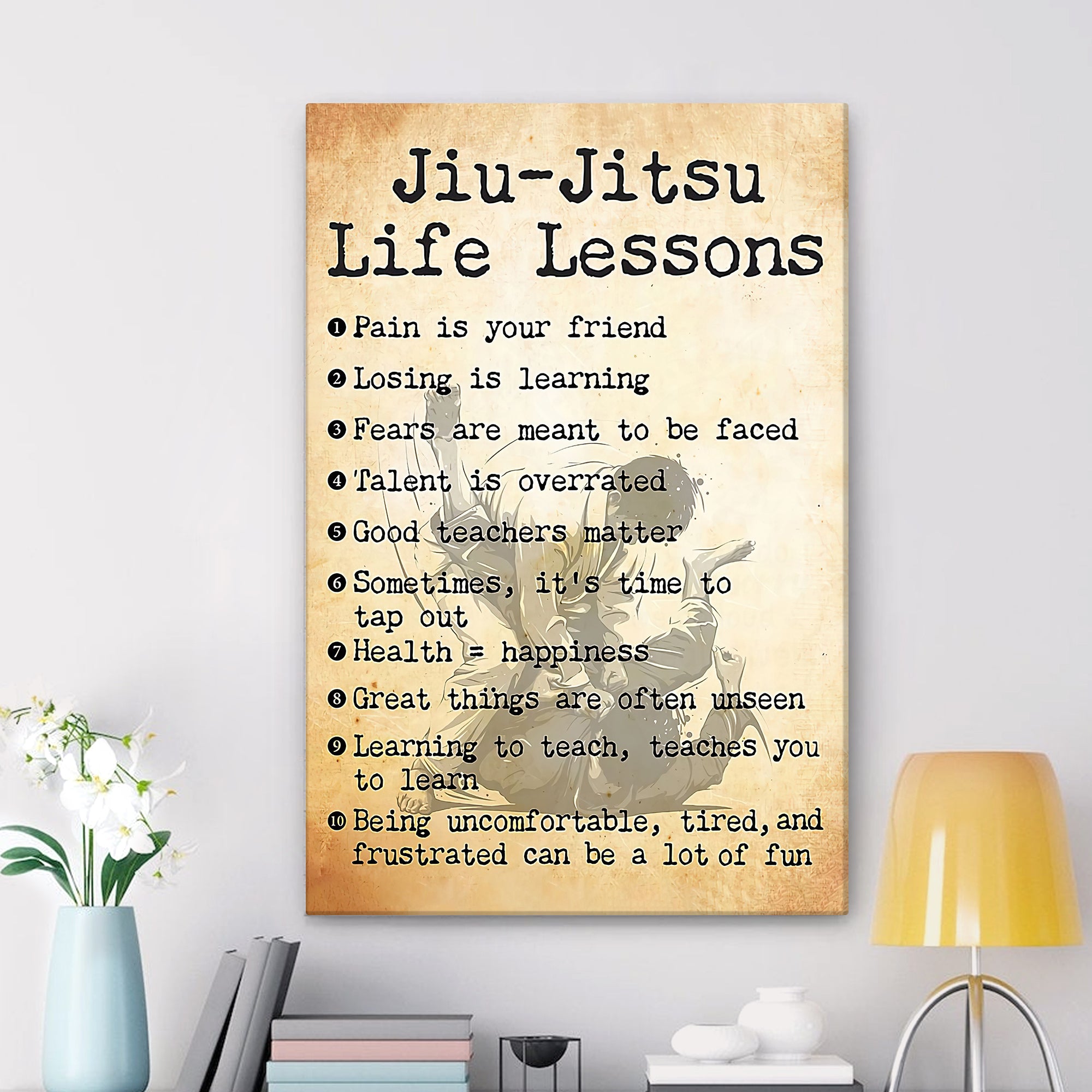 Jiu-Jitsu Poster & Canvas, Jiu-Jitsu Life Lessons Inspirational Quote